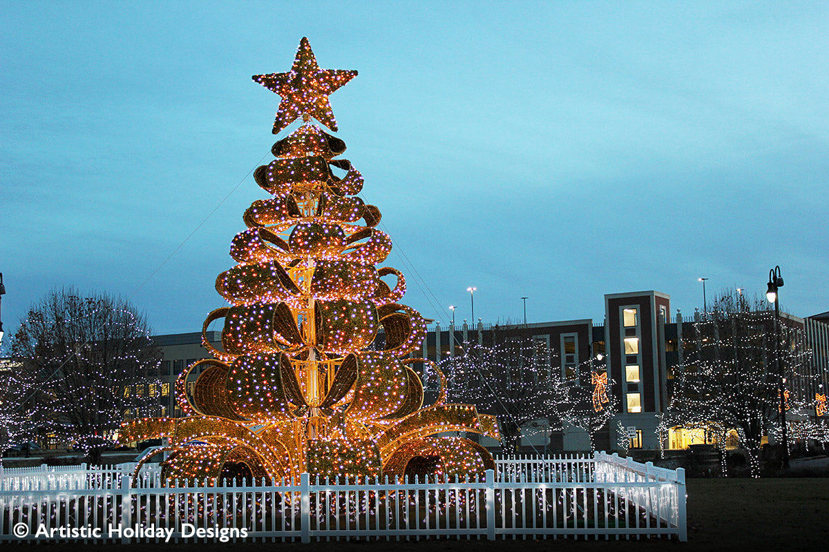 Ribbon Tree in Glittering Gold - 30ft