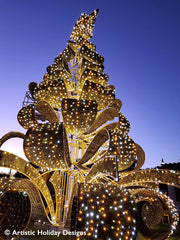 Ribbon Tree in Glittering Gold - 30ft