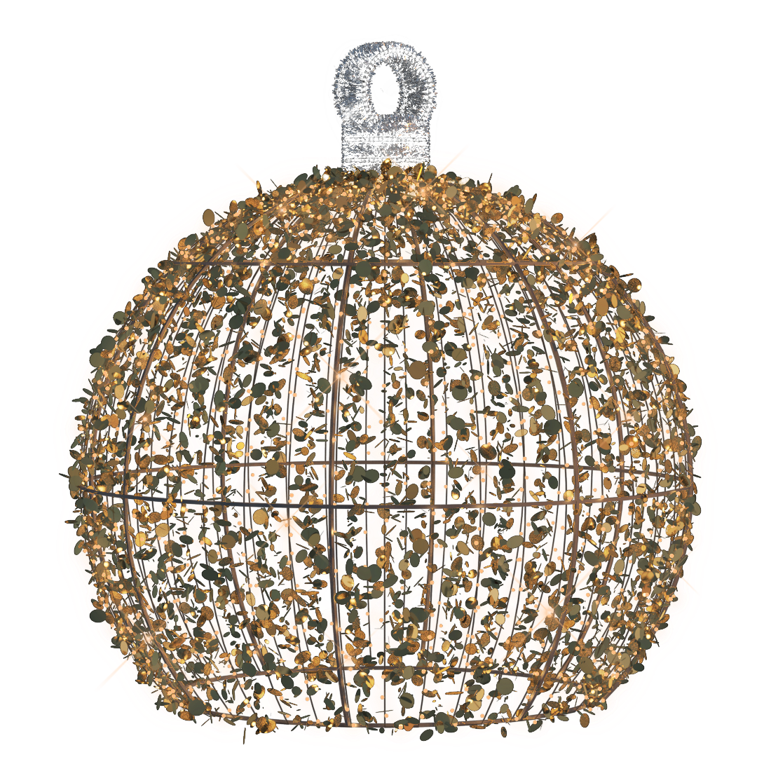 3D Gold Ornament with Spangles 6.88ft