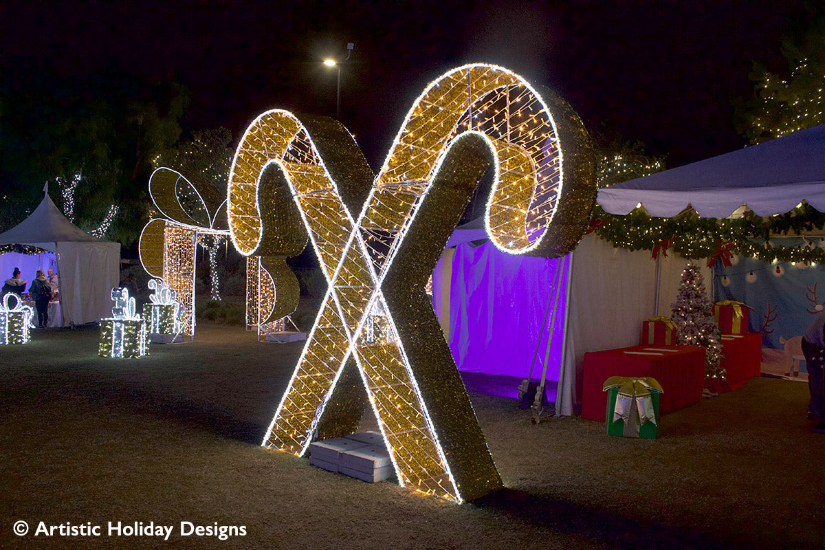 Large Majestic Gold Candy Cane - 9.8ft